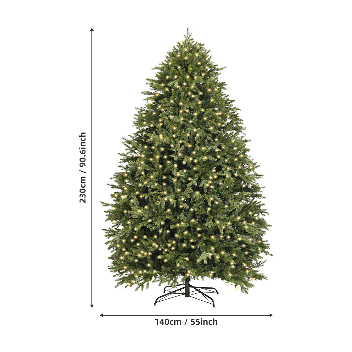 Artiplanto Oscar Most Realistic Artificial Fir Pre-Lit Christmas Tree 7 ...